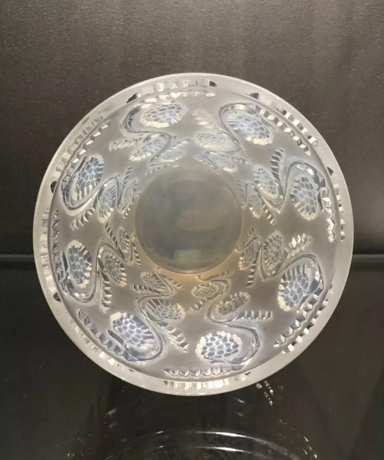 1938 René Lalique Muscat Vase in Opalescent Glass, Grapes at 1stDibs