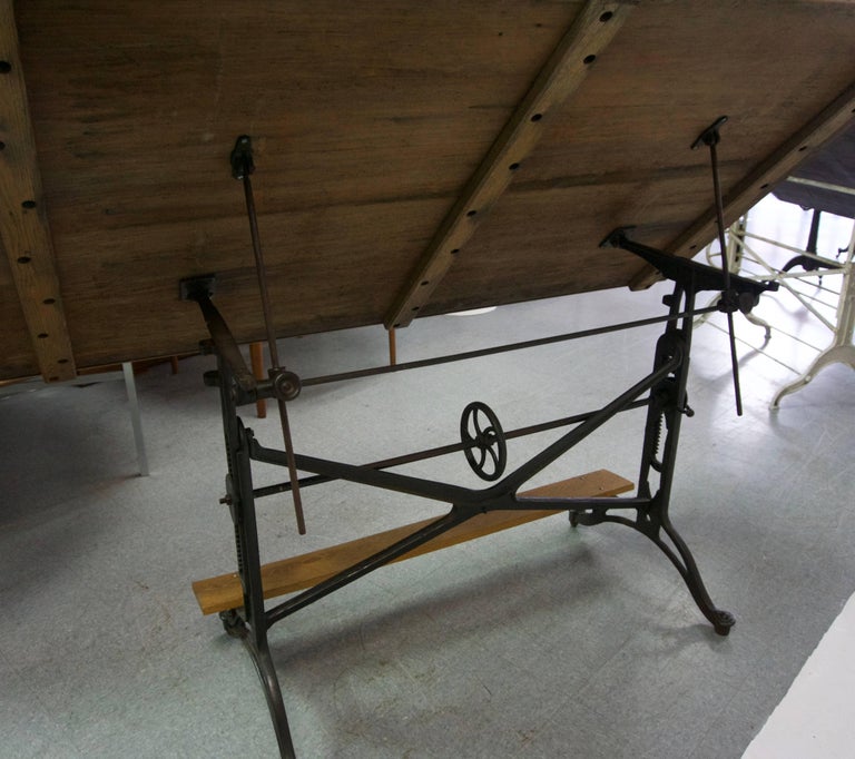 1940 Cast Iron Drafting Table with Extra Large Surface For Sale at ...