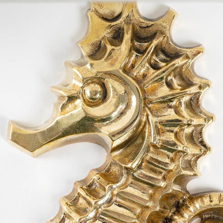 1940 Pair of Bronze Wall Lamps "Hippocampe" by Marcel Guillemard For ...