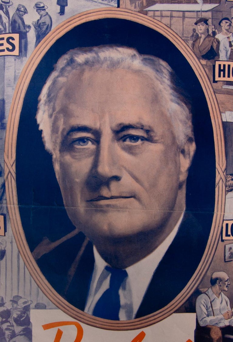 1940 Presidential Campaign Poster for FDR at 1stDibs | fdr campaign ...