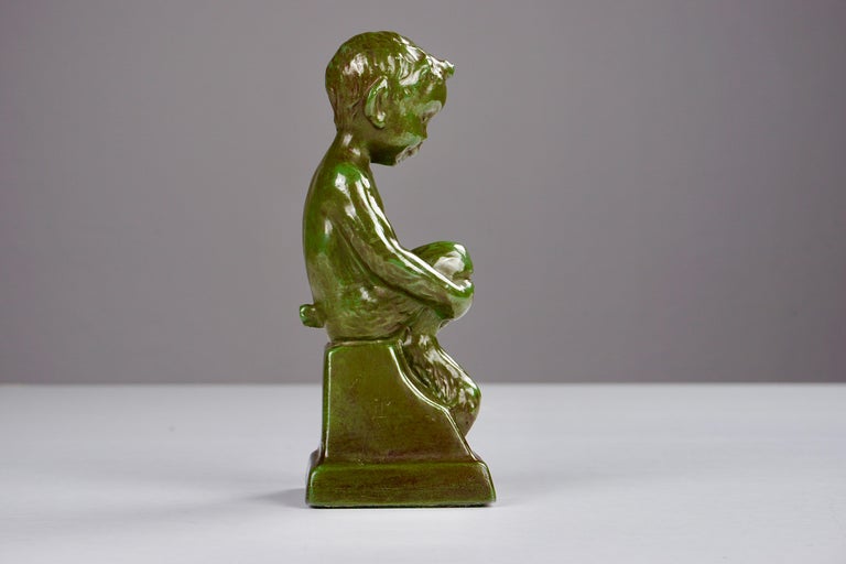 1940's Sitting Faun by Elena Borch Produced in Disco Metal by Just ...