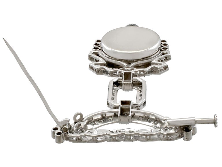 1940s Vintage 1.50 Carat Diamond and Platinum Ladies Cocktail Fob Watch ...