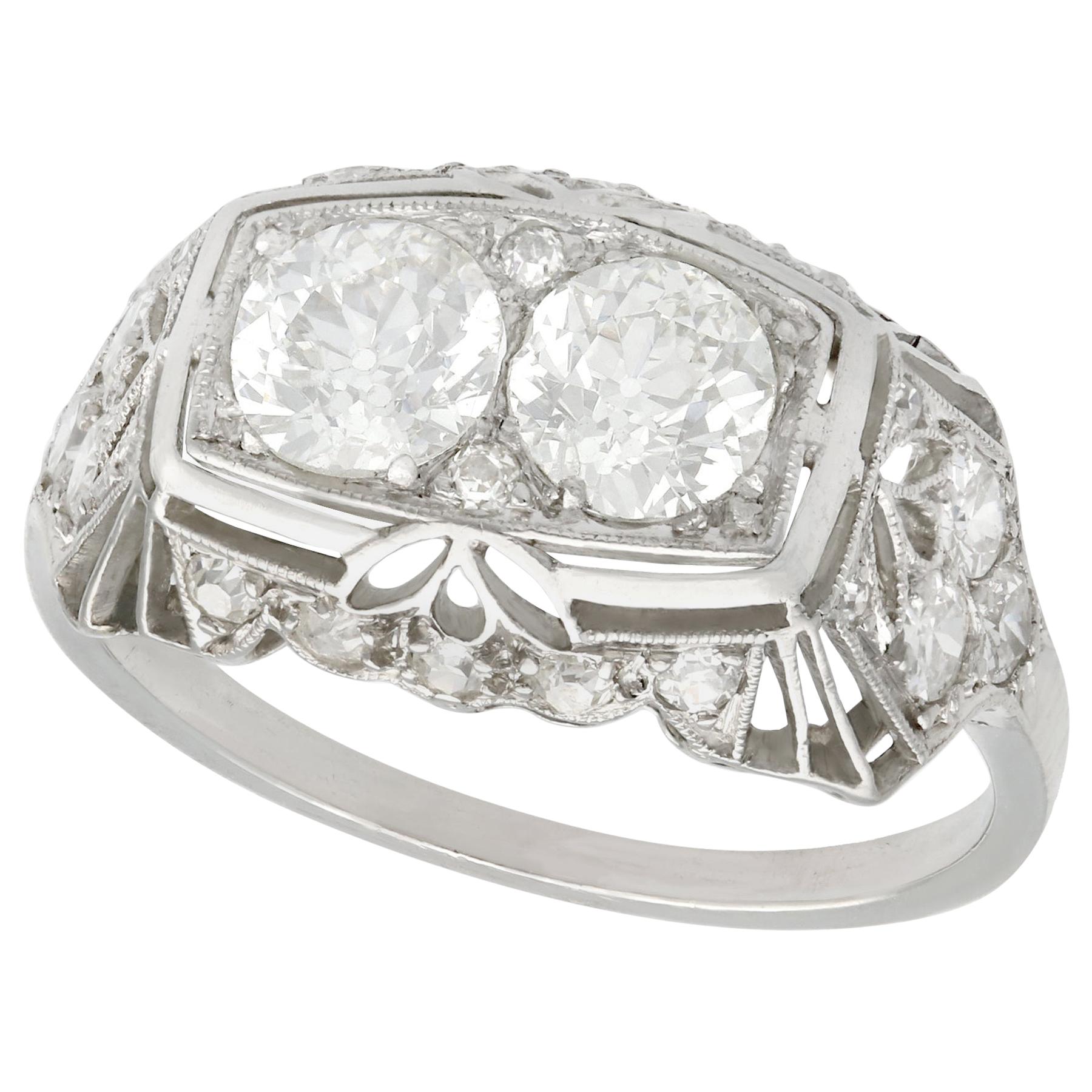 1940s Vintage 1.50 Carat Diamond and Platinum Ladies Cocktail Fob Watch ...