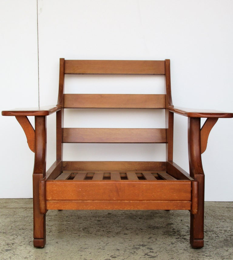 1940s American Rustic Wide Paddle Arm Maple Lounge Chairs at 1stDibs ...