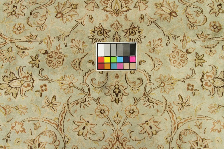 1940s Antique Persian Kerman Rug with Ivory and Brown Flower Details ...