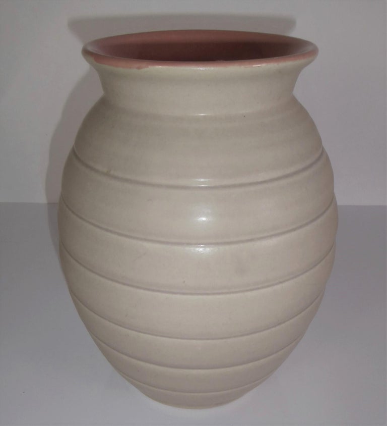 1940s Art Deco Lovatts Stoneware Vase England Streamline Modern at 1stDibs