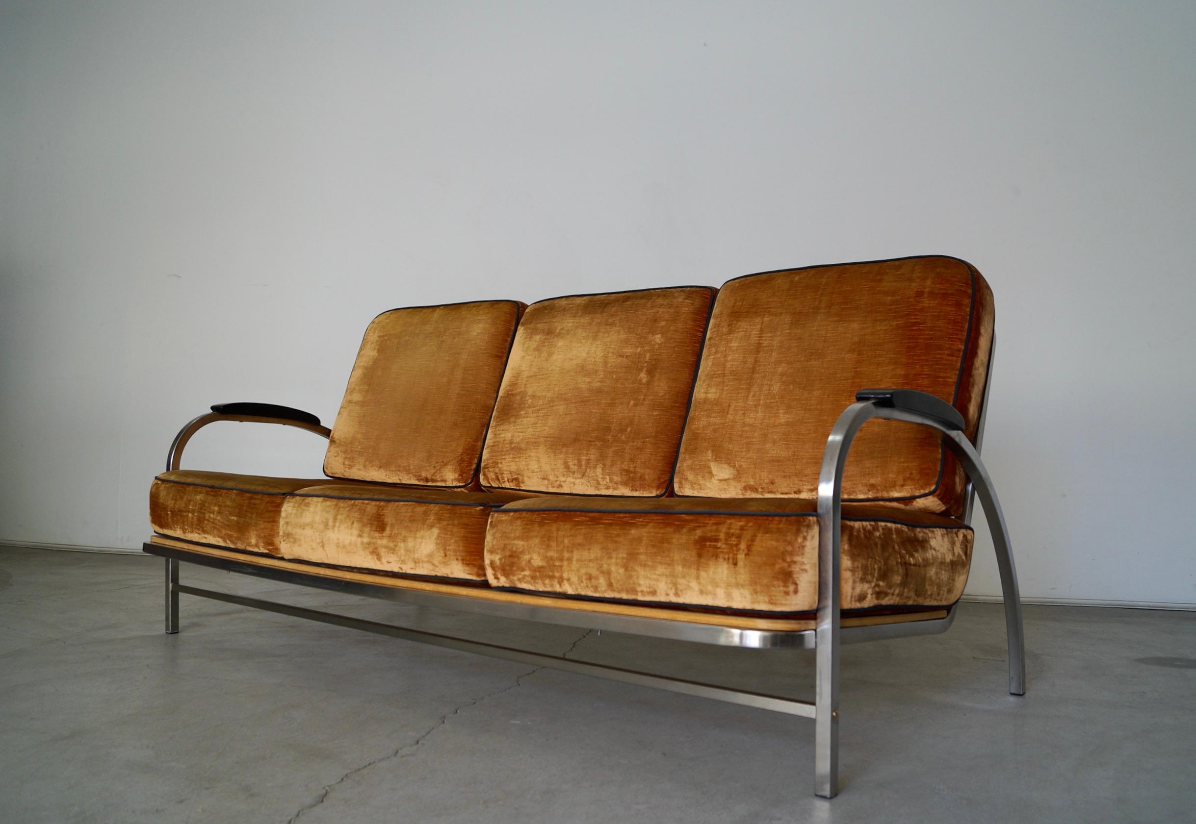 1940s Art Deco Stainless Steel Sofa at 1stDibs