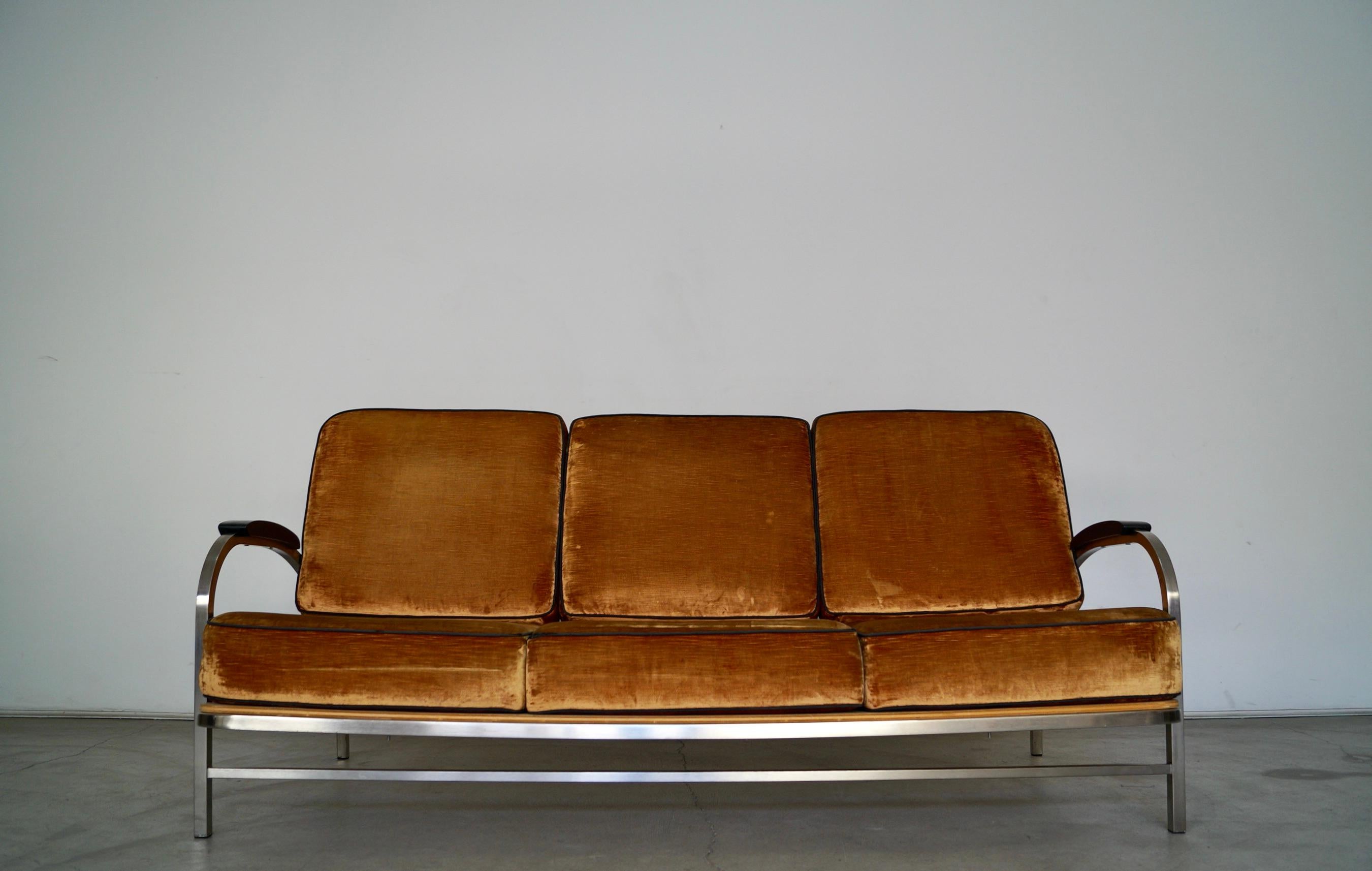 1940s Art Deco Stainless Steel Sofa at 1stDibs