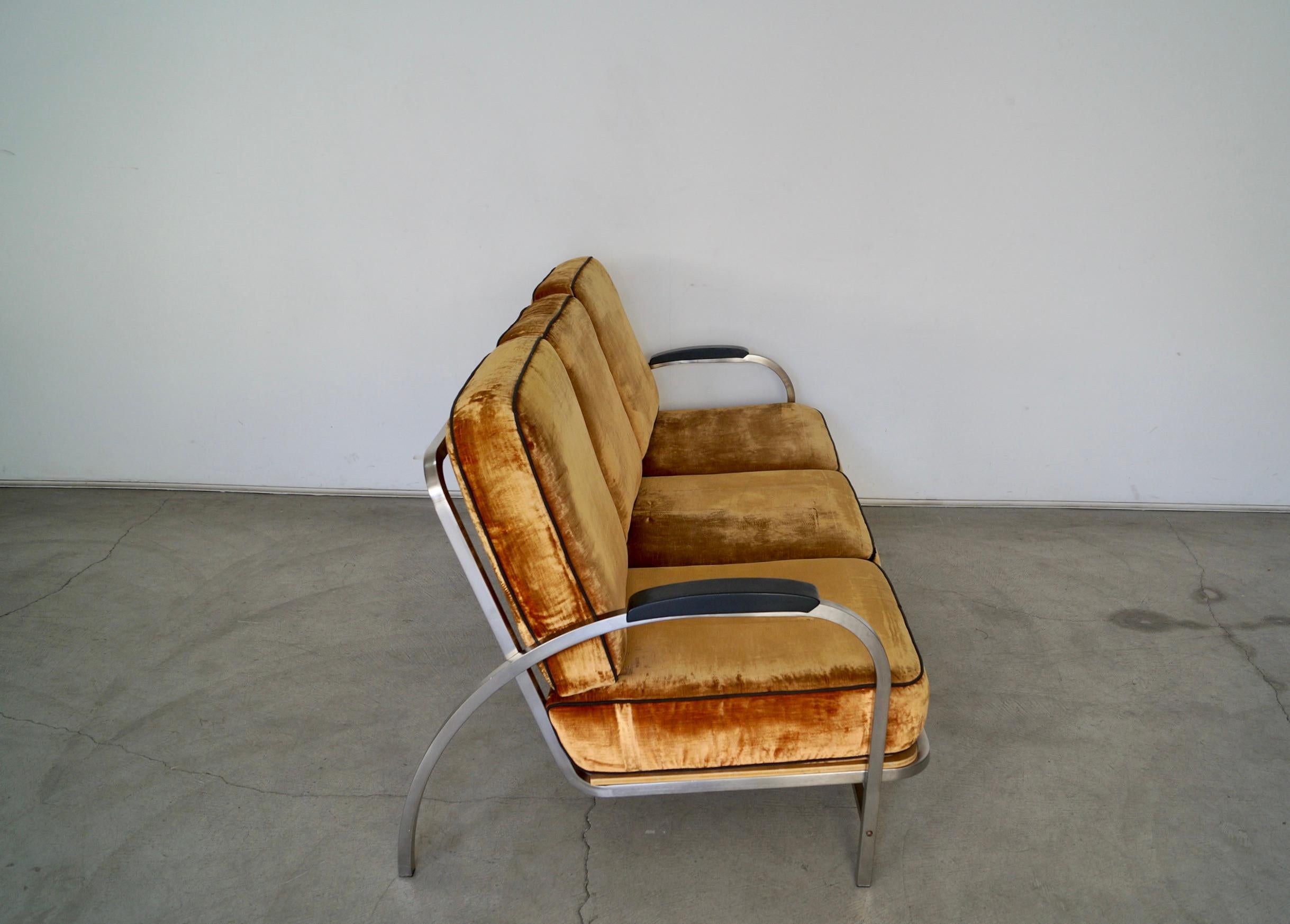 1940s Art Deco Stainless Steel Sofa at 1stDibs