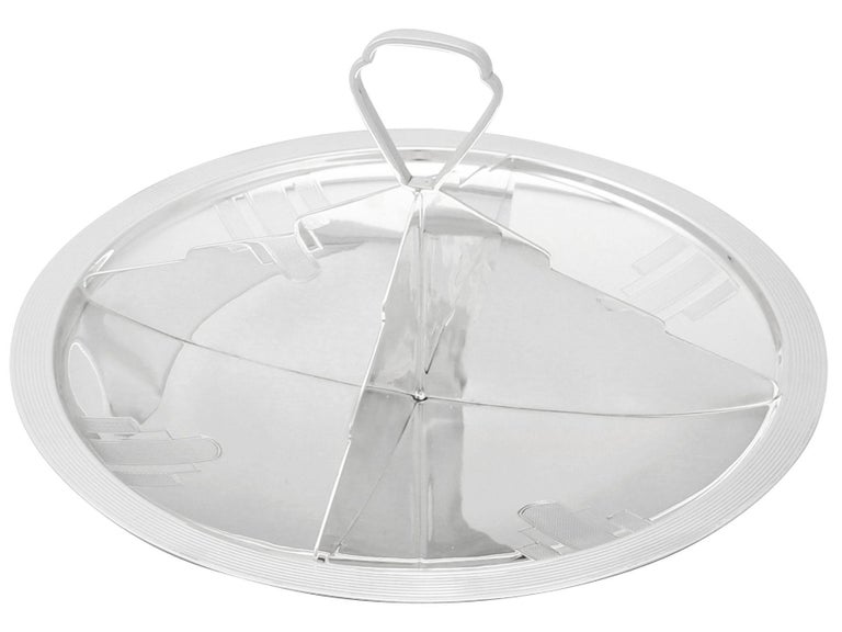 1940s Art Deco Style English Sterling Silver Cake Sweet Dish For Sale ...