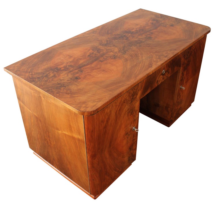 1940s Art Deco Walnut Desk For Sale at 1stDibs