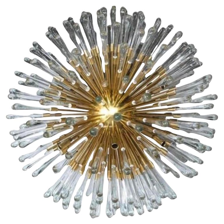 1940s Austrian Brass Sputnik Chandeliers For Sale at 1stDibs