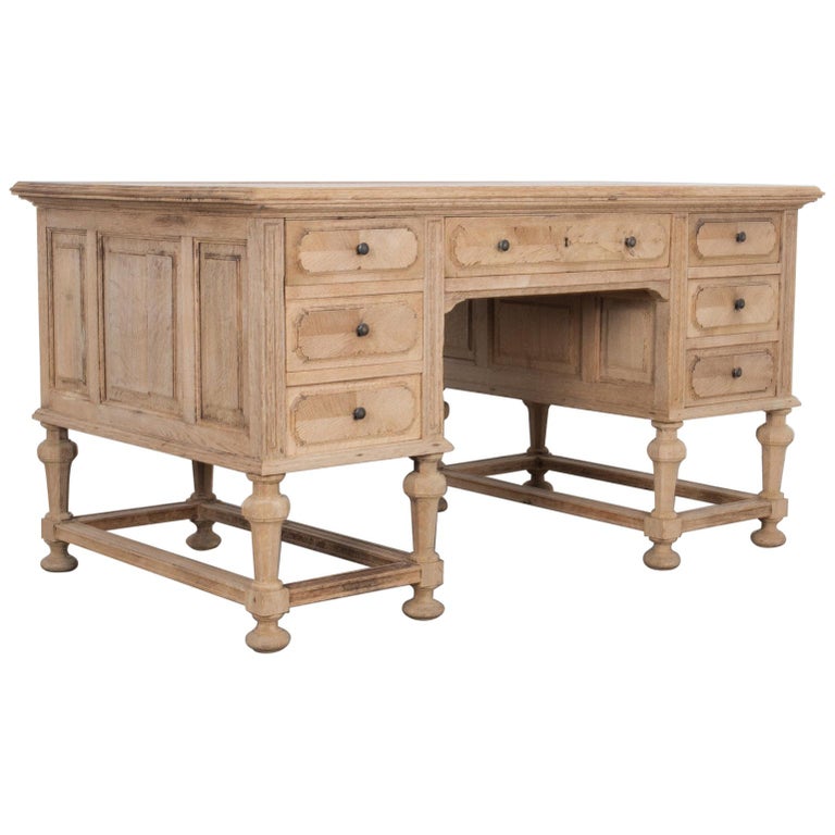 1940s Belgian Oak Desk at 1stDibs