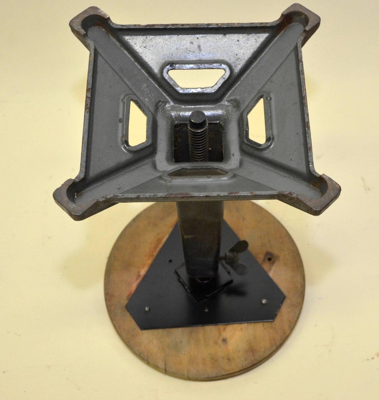 1940s Black Metal and Wood Vintage Industrial Singer Factory Work Stool ...