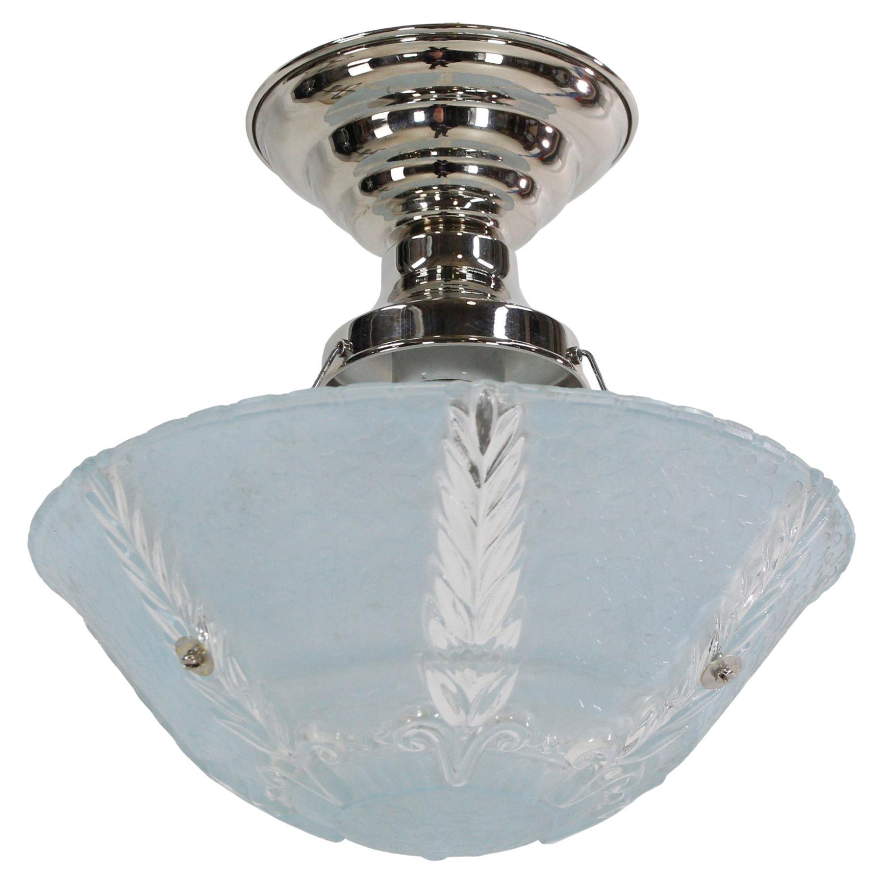 Large Italian Blue Glass Flush Mount For Sale at 1stDibs
