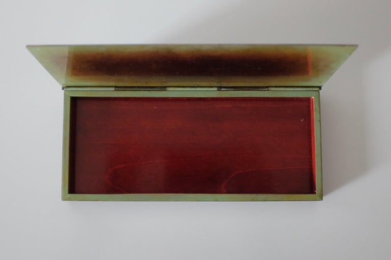 1940s Bronze Enamel Box from Ystad Brons For Sale at 1stDibs