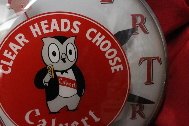 1940s Calvert Distillery Bubble Clock For Sale at 1stDibs