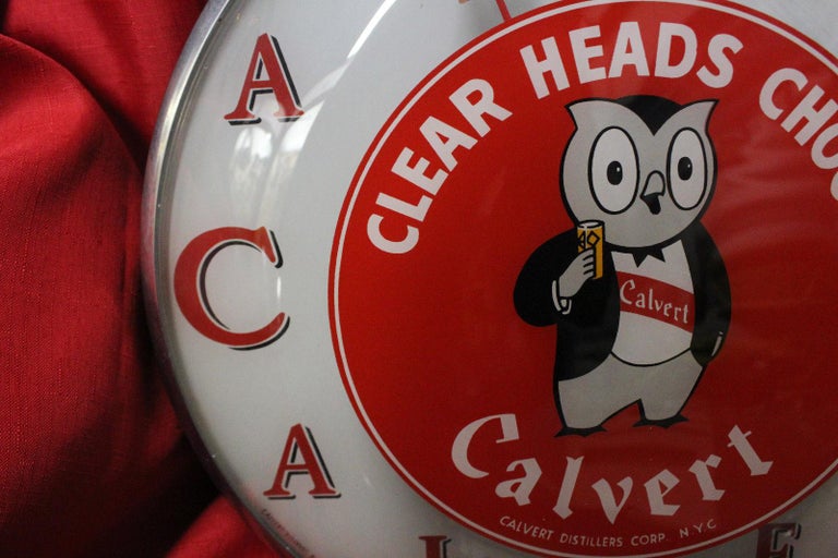 1940s Calvert Distillery Bubble Clock For Sale at 1stDibs