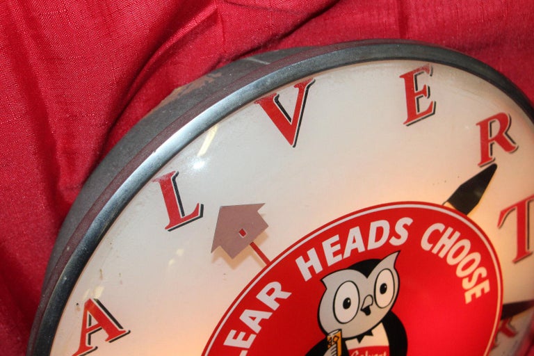 1940s Calvert Distillery Bubble Clock For Sale at 1stDibs