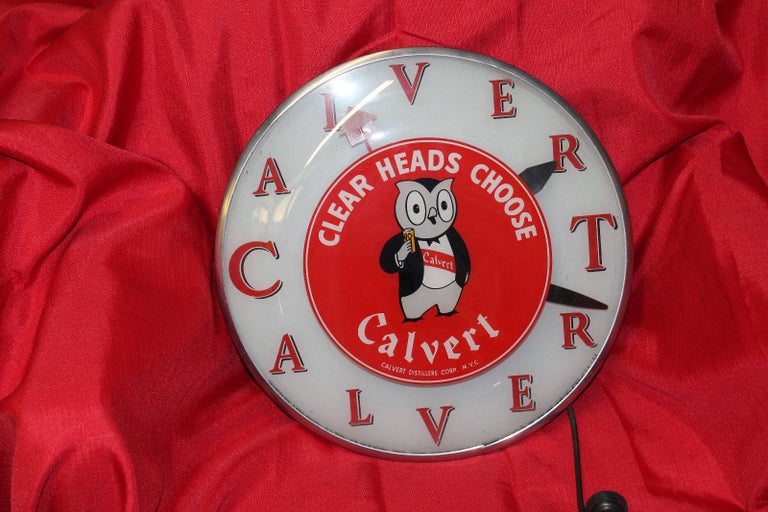 1940s Calvert Distillery Bubble Clock For Sale at 1stDibs