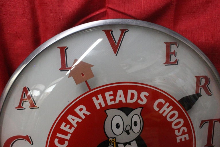 1940s Calvert Distillery Bubble Clock For Sale at 1stDibs