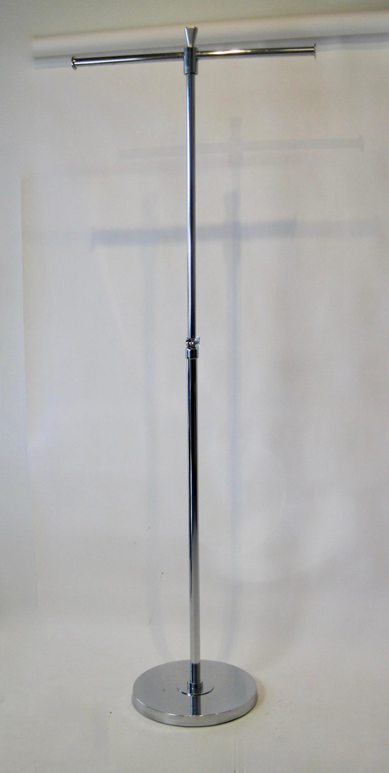 1940s Chrome Plated T-Bar Clothing Rack Stand For Sale at 1stDibs