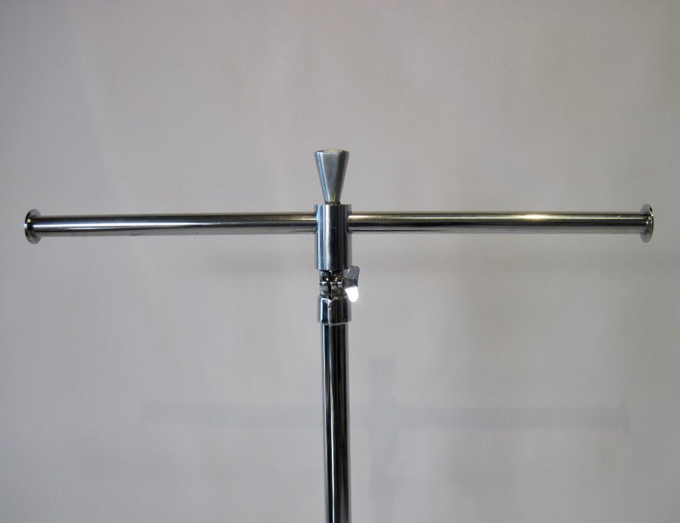 1940s Chrome Plated T-Bar Clothing Rack Stand For Sale at 1stDibs