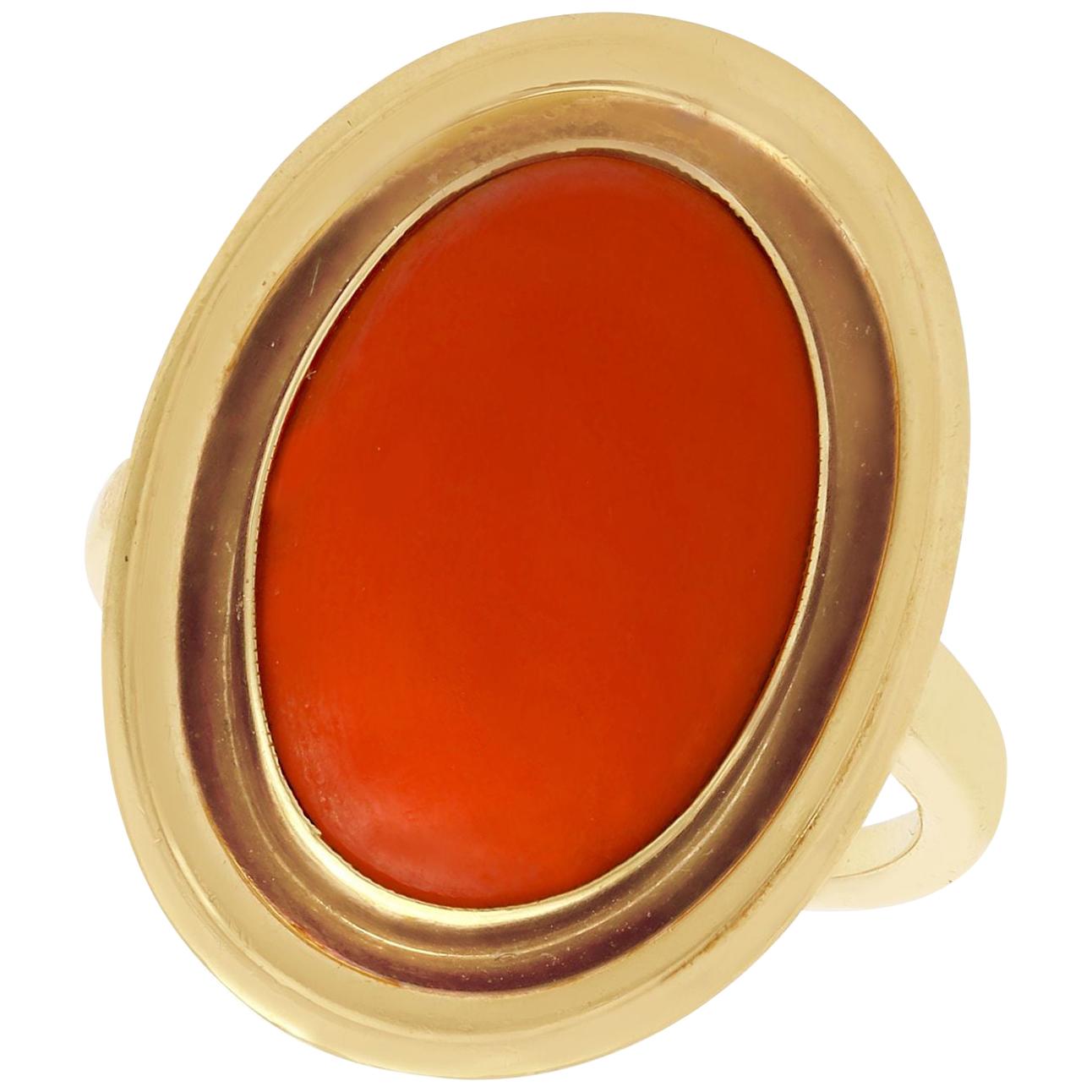 Coral Gold Ring at 1stDibs