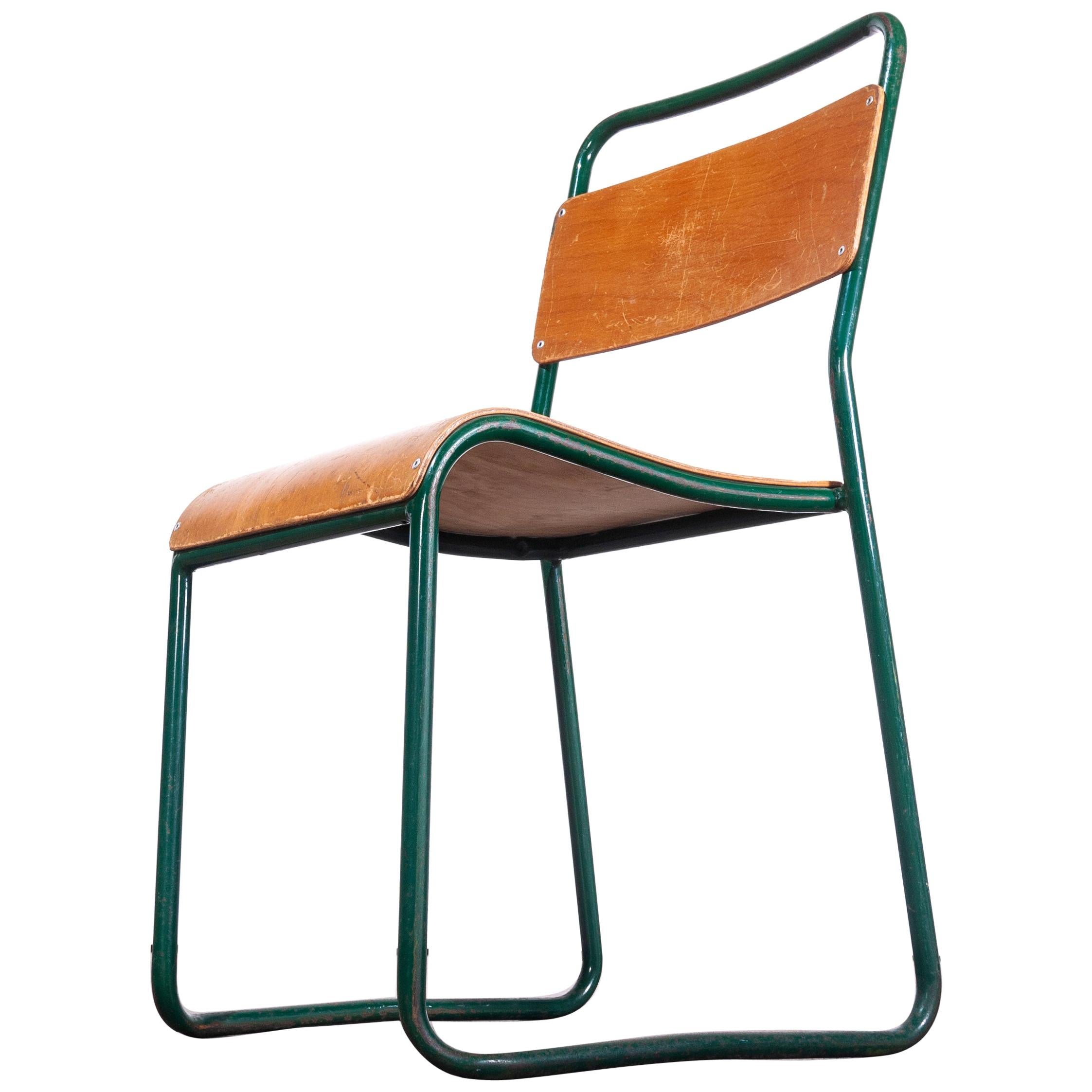 1940s Cox Green Stacking Tubular Metal Dining Chair, Set of Four at 1stDibs