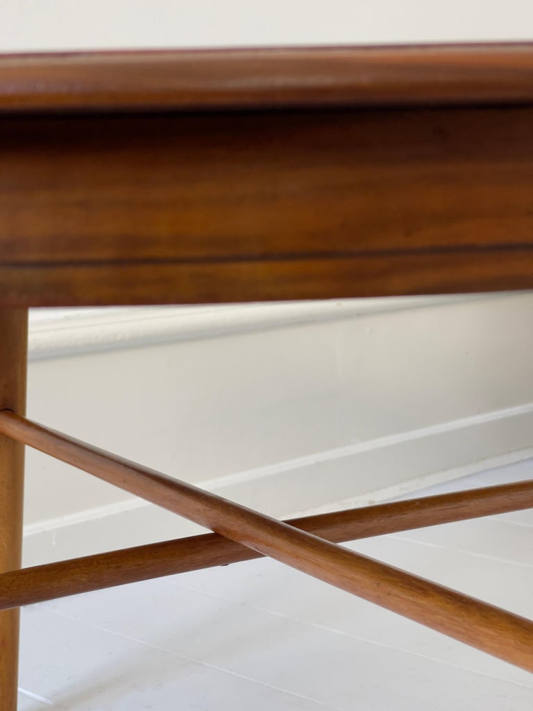 1940s Danish Modern Coffee Table in Solid Nut Wood, Beech and Inlays of ebony. For Sale at 1stDibs