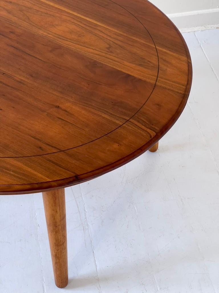 1940s Danish Coffee Table in Solid Nut Wood, Beech with intarsia of ...