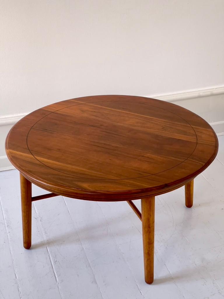 1940s Danish Coffee Table in Solid Nut Wood, Beech with intarsia of ...