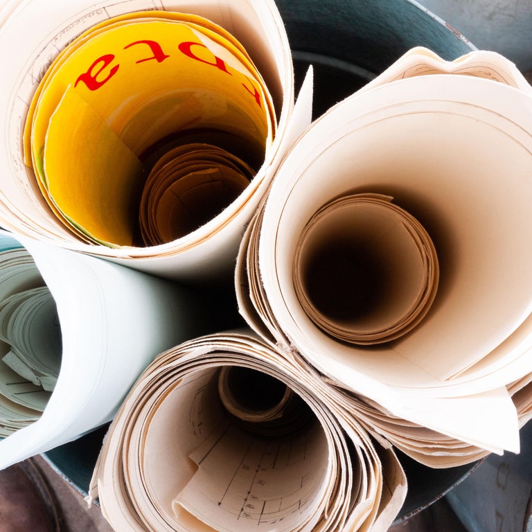 1940s Decorative Large Architectural Plan/Storage Tubes at 1stDibs