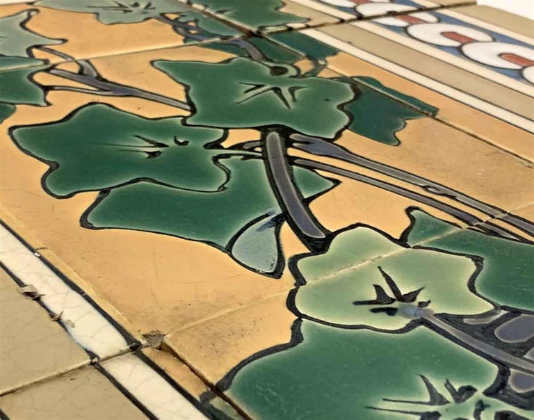 1940s Decorative Leafy Mural Floor Tile Set For Sale at 1stDibs