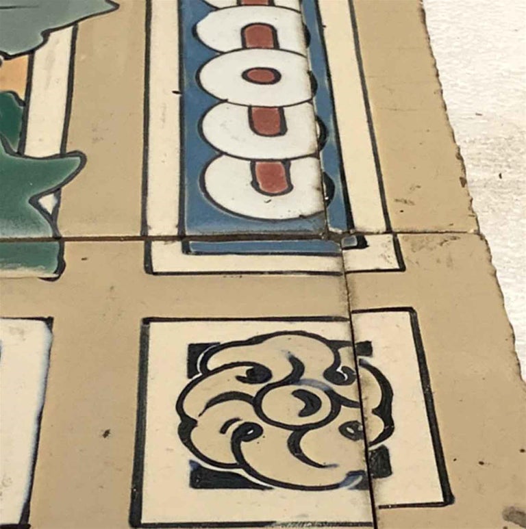1940s Decorative Leafy Mural Floor Tile Set For Sale at 1stDibs