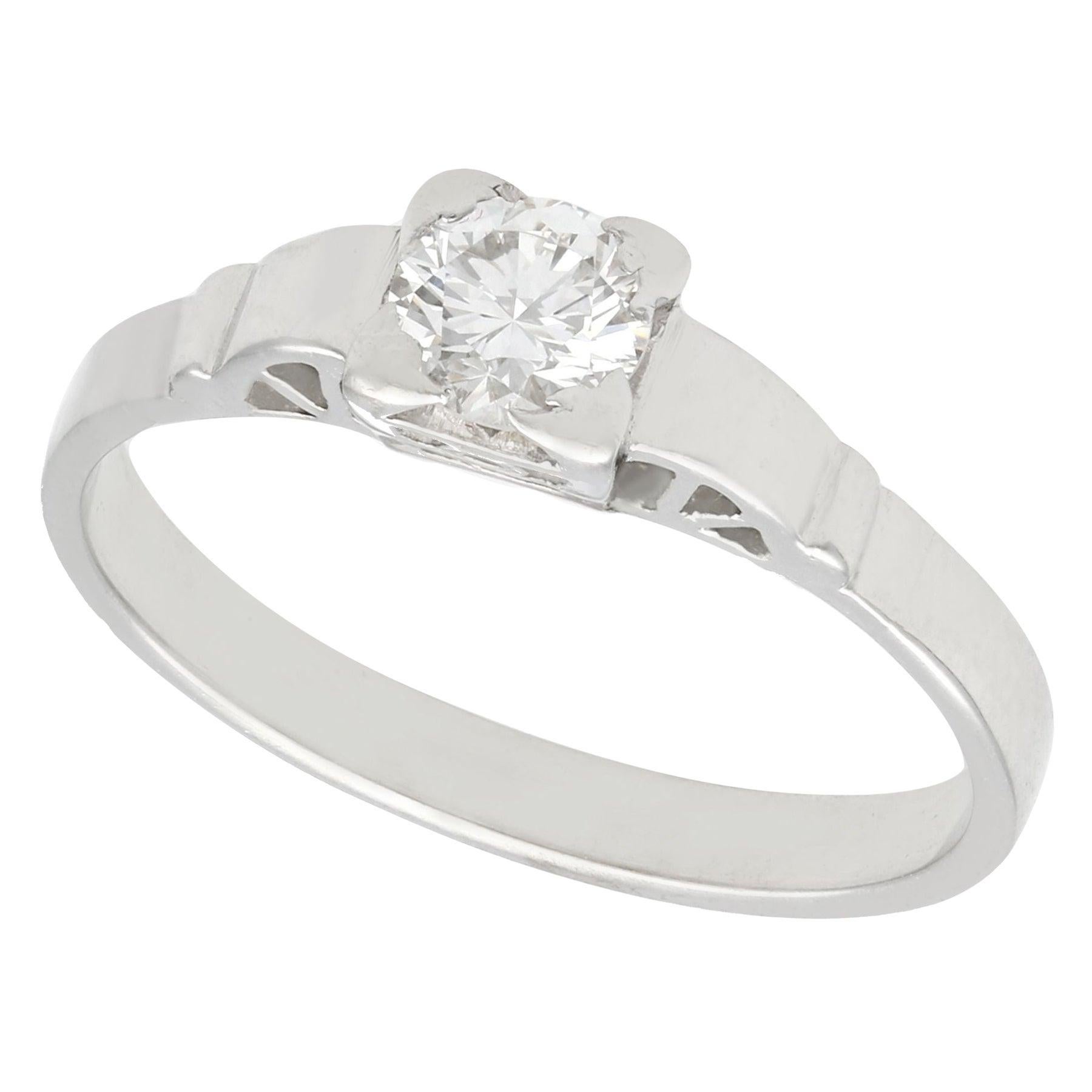 1940s 1 Carat Marquise Diamond Solitaire and 18 Karat White Gold ...