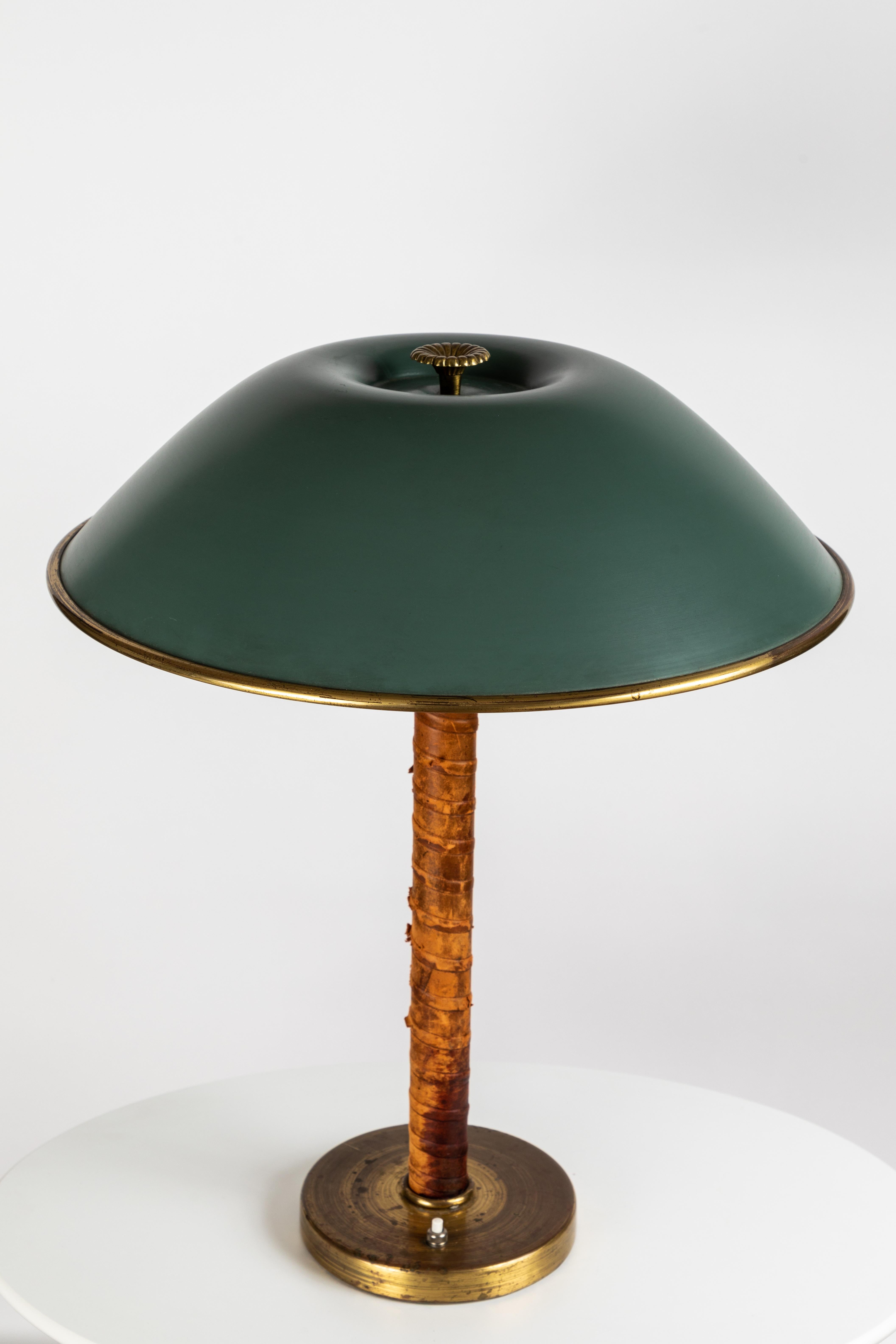 1940s Finnish Brass and Leather Table Lamp at 1stDibs | finnish lamp ...