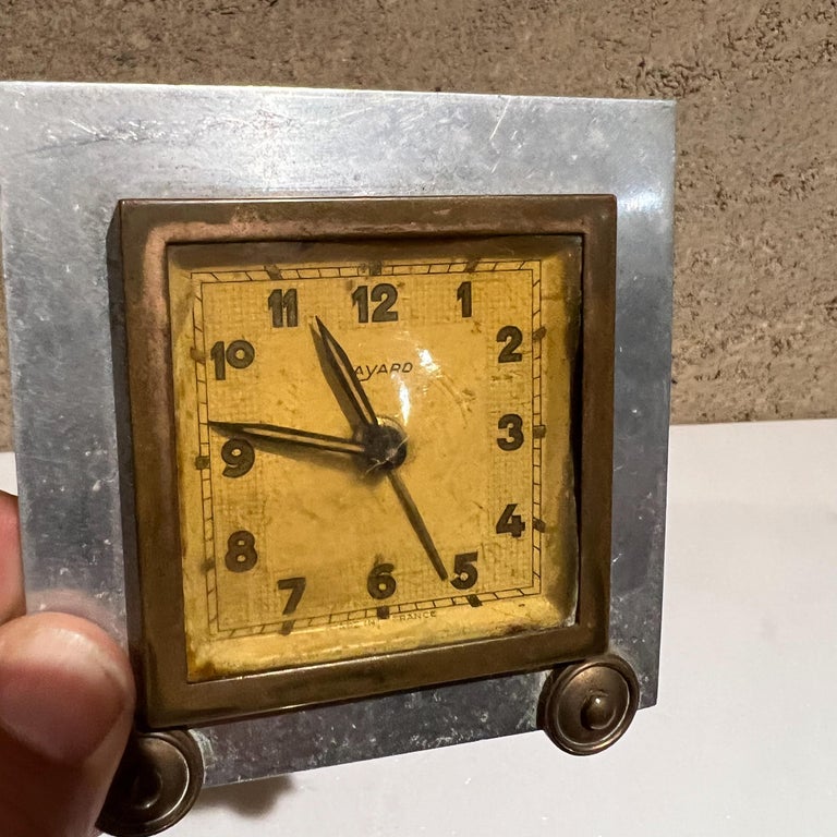 1940s France Bayard Art Deco Square Table Clock Decorative Vintage ...