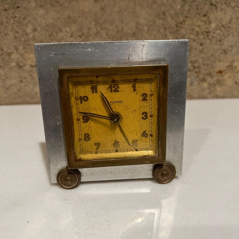 1940s France Bayard Art Deco Square Table Clock Decorative Vintage ...