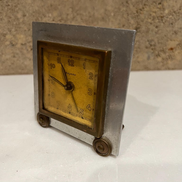 1940s France Bayard Art Deco Square Table Clock Decorative Vintage ...