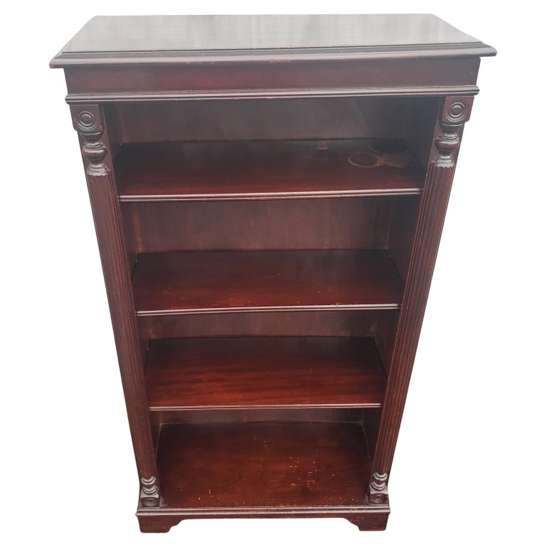 1940s Frankson Furniture Mahogany Chippendale 4-Tier Narrow Bookcase ...