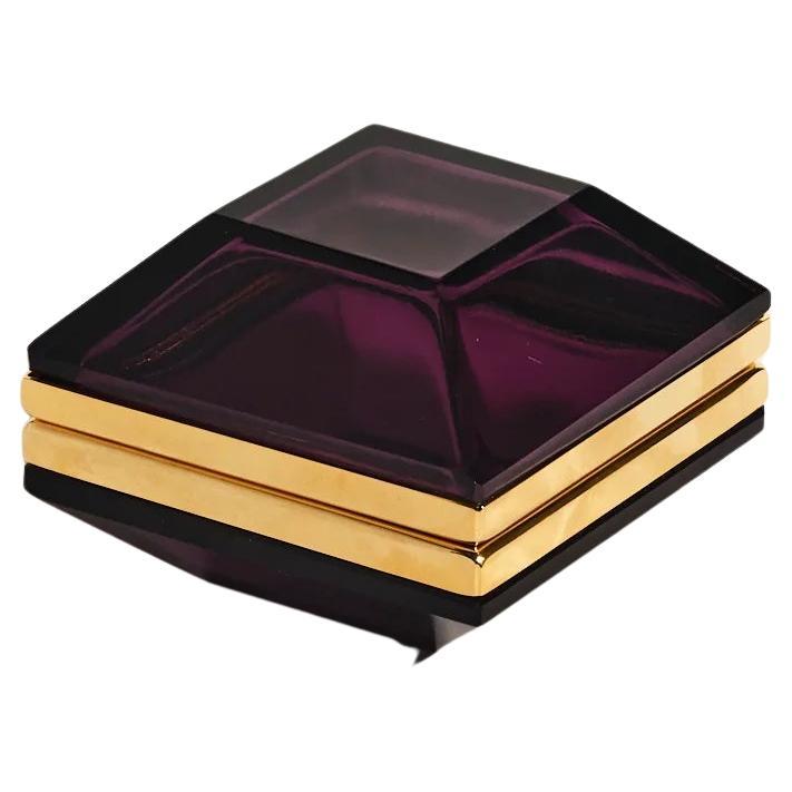 1940s French Dusty Pink Faceted Glass Jewelry Box For Sale At 1stdibs