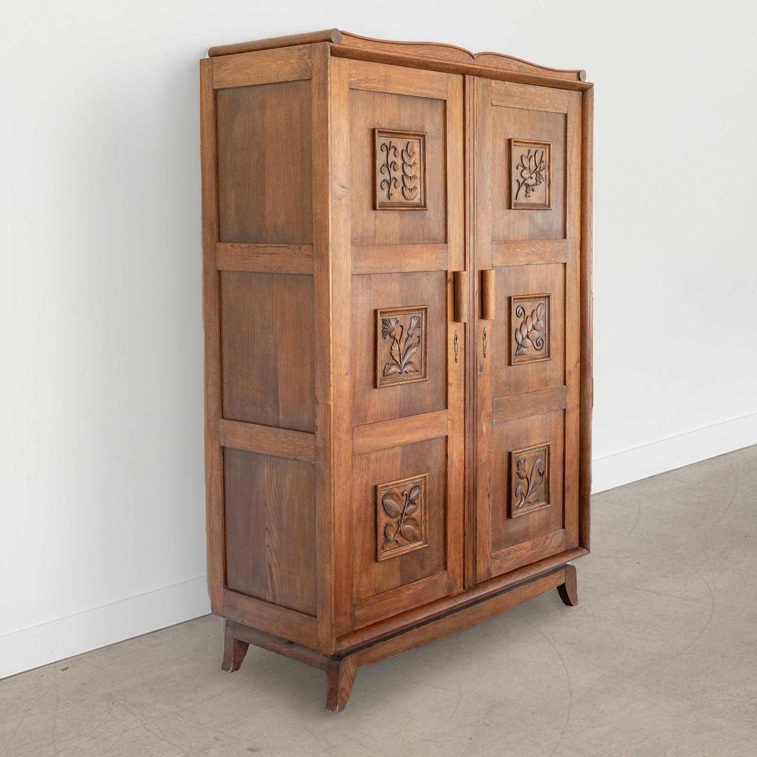1940s French Carved Wood Cabinet at 1stDibs