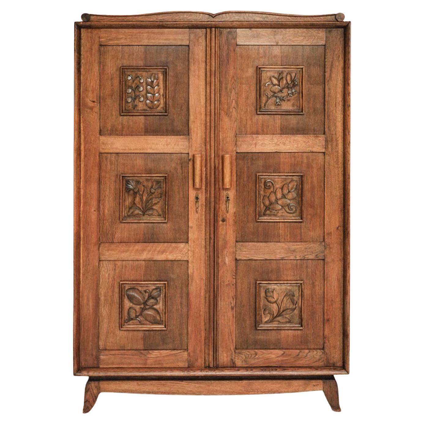 1940s French Carved Wood Cabinet at 1stDibs