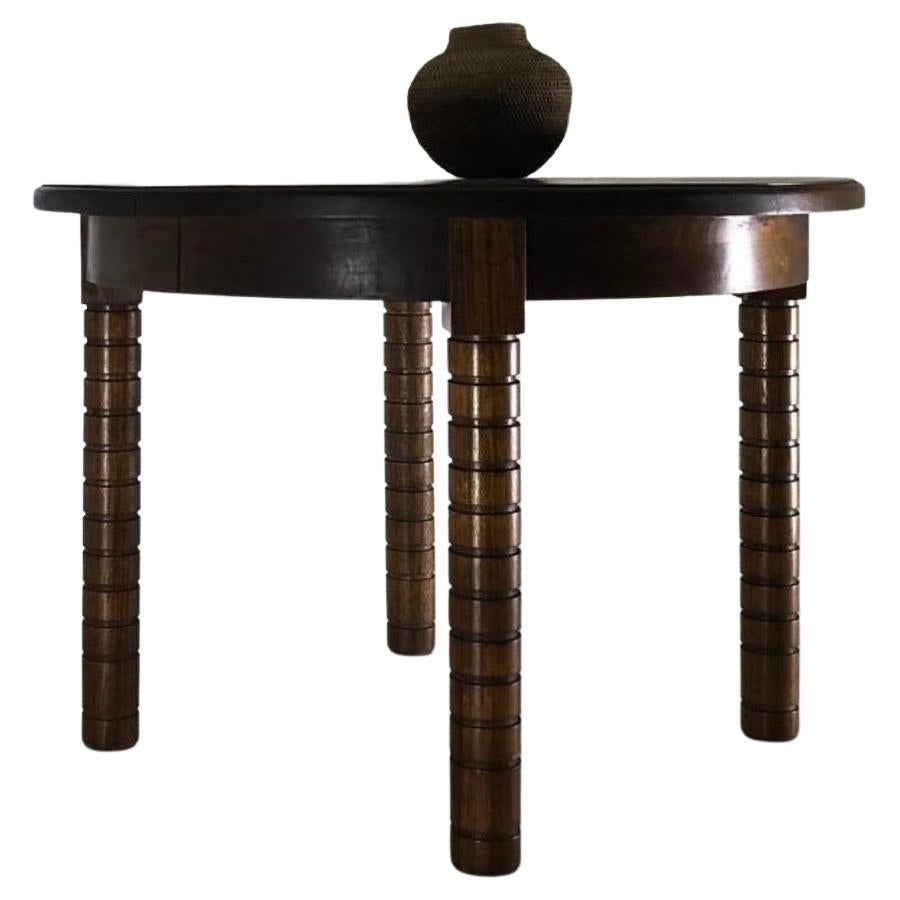 Art Deco French Circular Wooden End / Side Table with Parquetry For ...