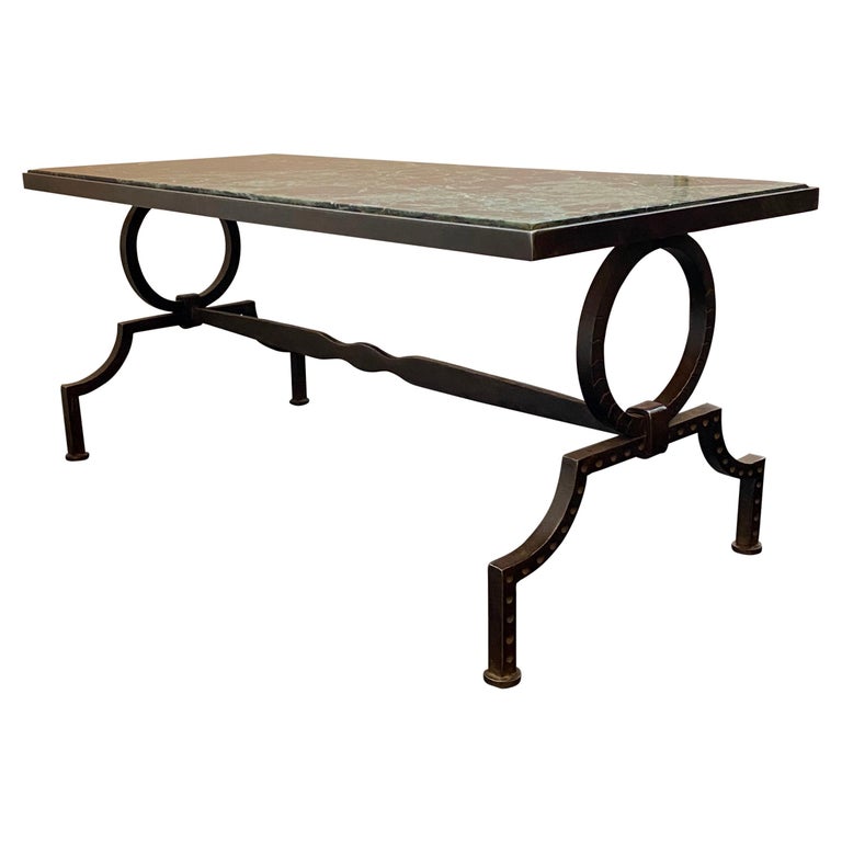 1940s French Gilbert Poillerat Coffee Table For Sale at 1stDibs