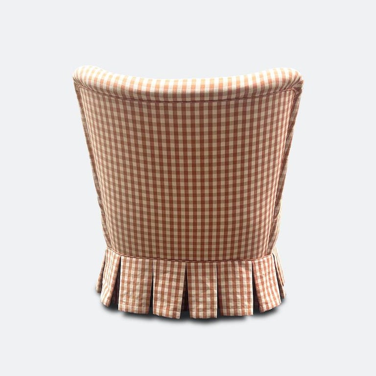 1940s French Gingham Upholstered Chairs For Sale at 1stDibs