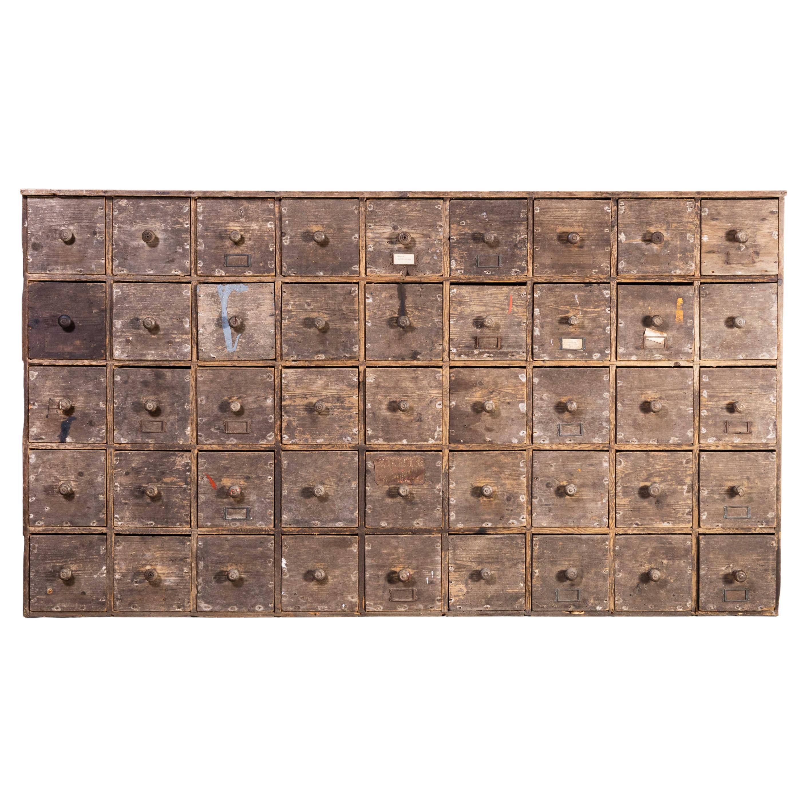1940's French Atelier Bank of Drawers, Thirty Two Drawers For Sale at ...