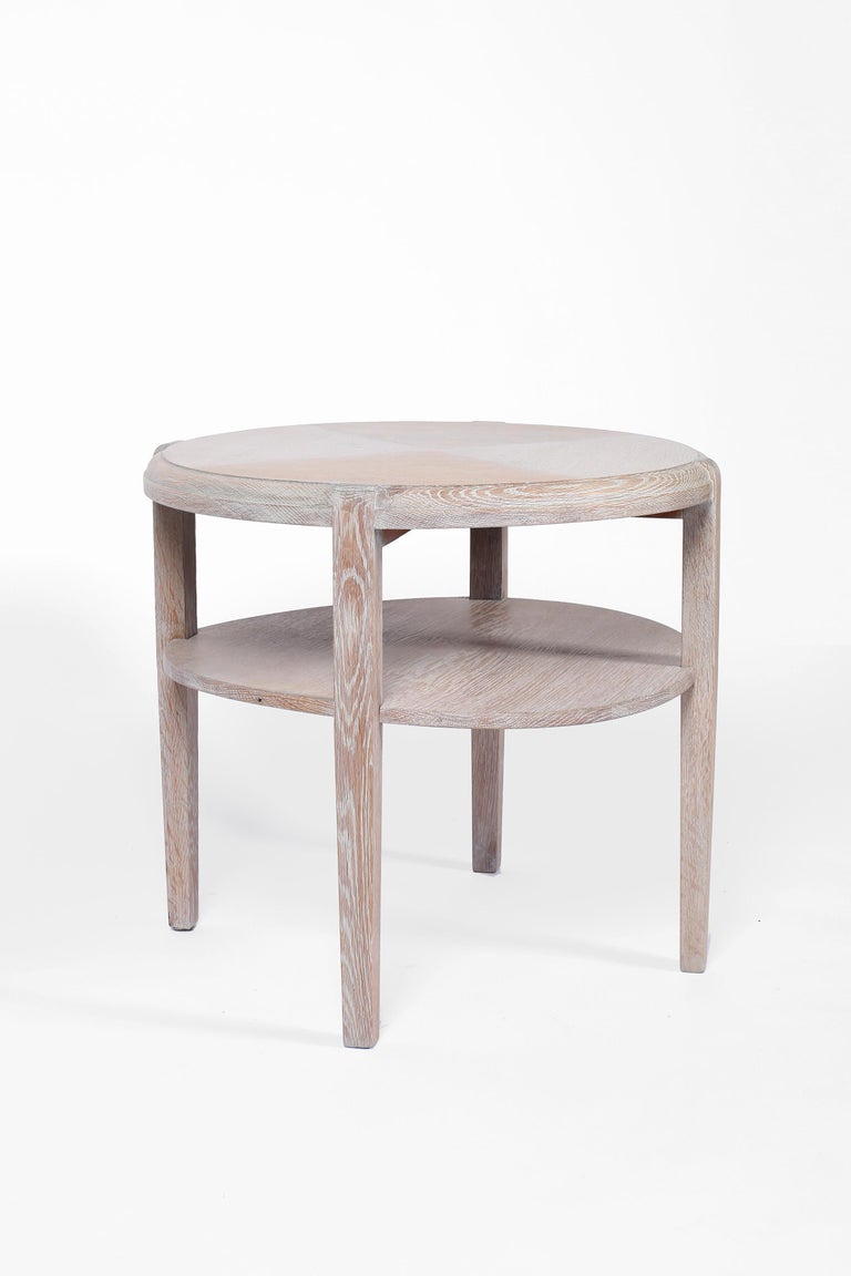 1940s French Limed Oak Occasional Side Table in the Manner of Jean ...