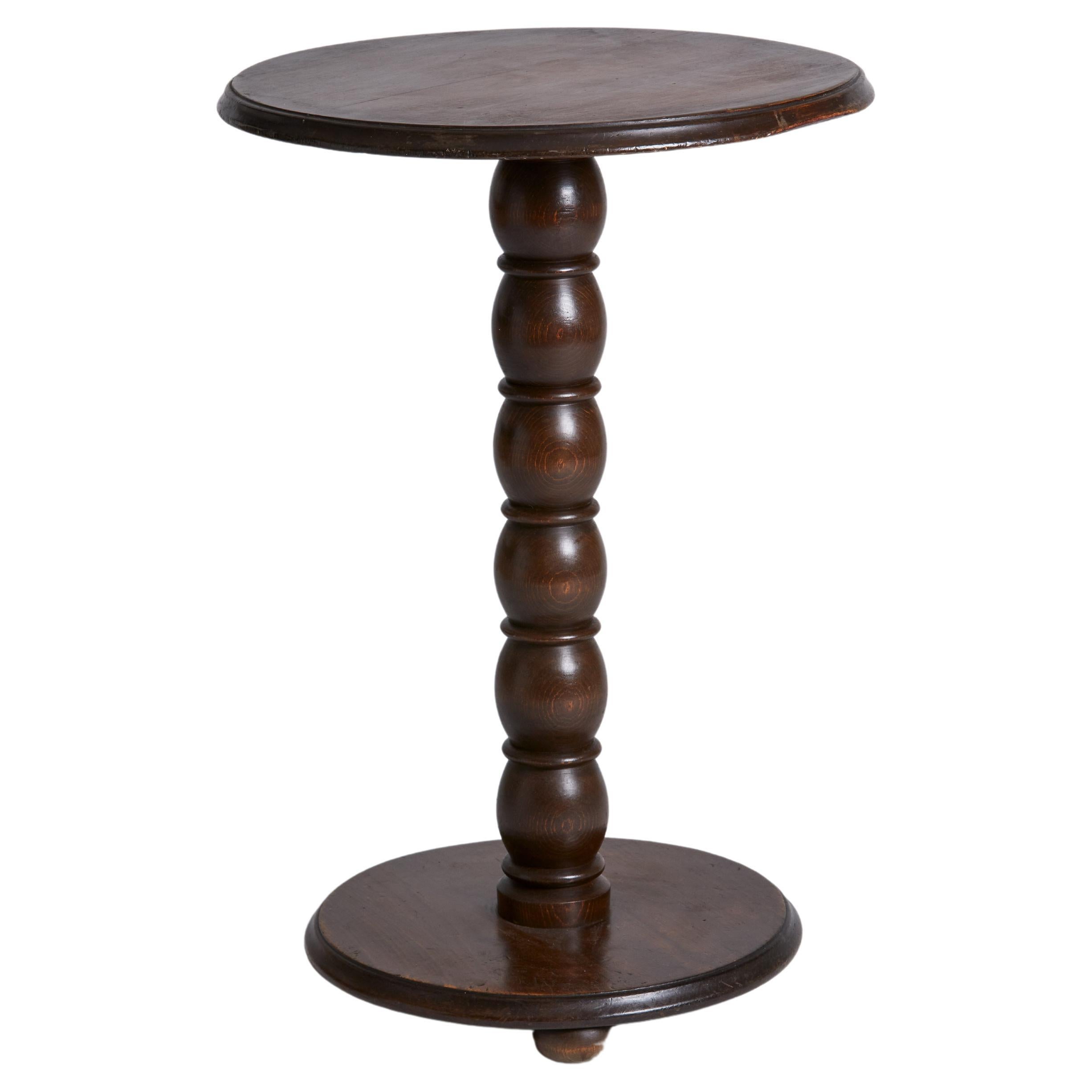 Turned Oak Side Table For Sale at 1stDibs